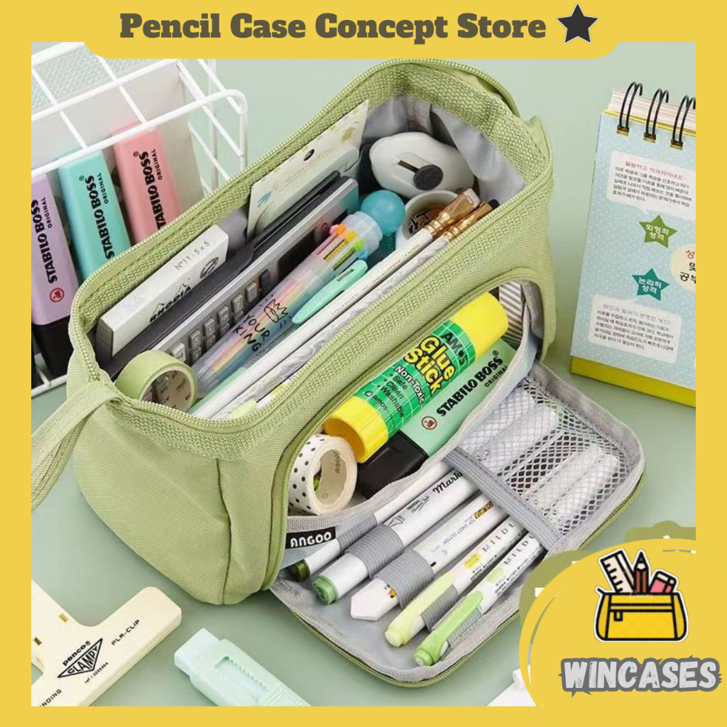 🌟ANGOO Pencil Case 🌟 Large Capacity Storage Pouch Marker Pen Case ...
