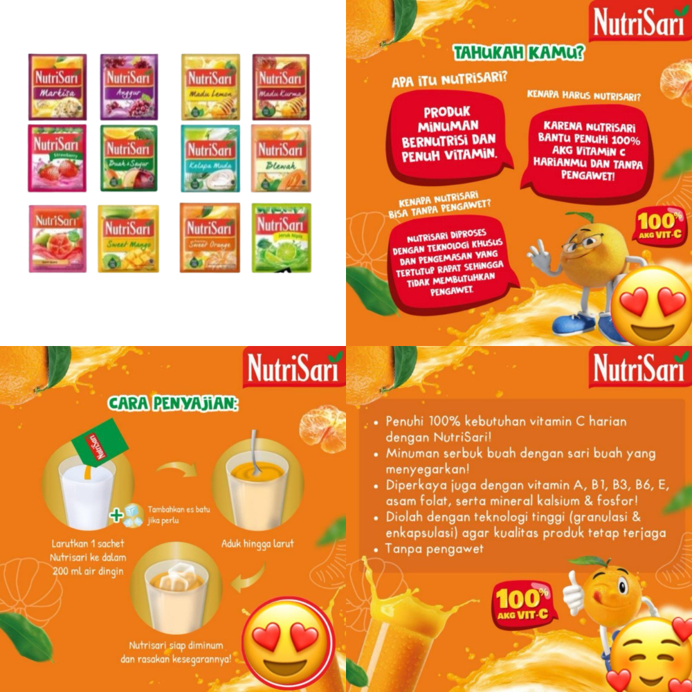 (BORONG) NUTRISARI 1 RENTENG / 10PCS PRODUCT INDONESIA / JERUK PERAWS ...