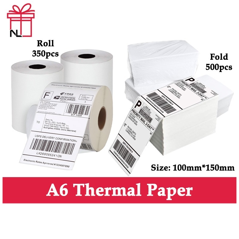 350pcs King Roll Thermal Sticker A6 Paper Roll Airway Bill Sticker ...
