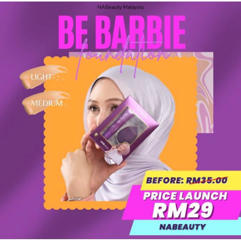 NEW LOOK NABeauty Be Barbie Foundation Averly By Nabilah Bahrin (Kak ...