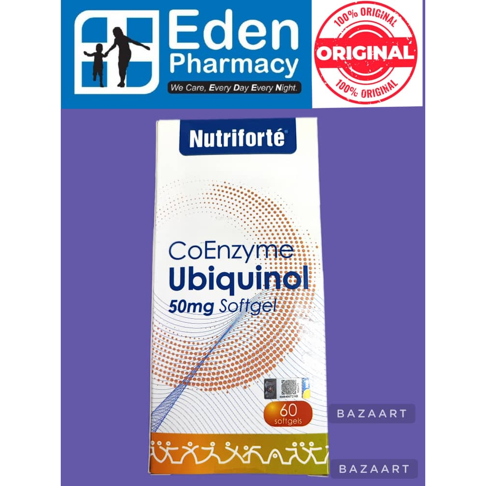 NUTRIFORTE CoENZYME Q10 UBIQUINOL 50MG SOFTGEL ( 60'S ) | Shopee Malaysia