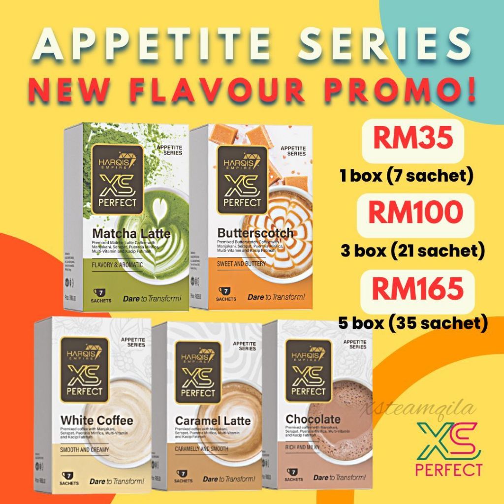XS PERFECT APPETITE SERIES [COKLAT, MATCHA, BUTTERSCOTCH, WHITE COFFEE ...