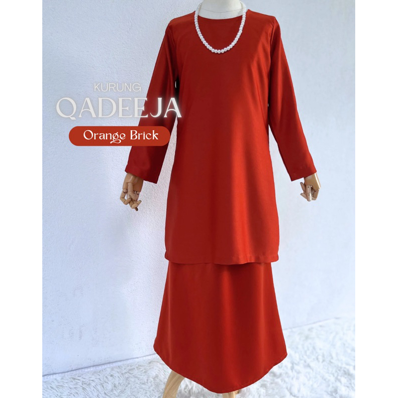 QADEEJA KURUNG MODEN KIDS BAJU RAYA BUDAK PEREMPUAN TEMA BRICK ORANGE ...