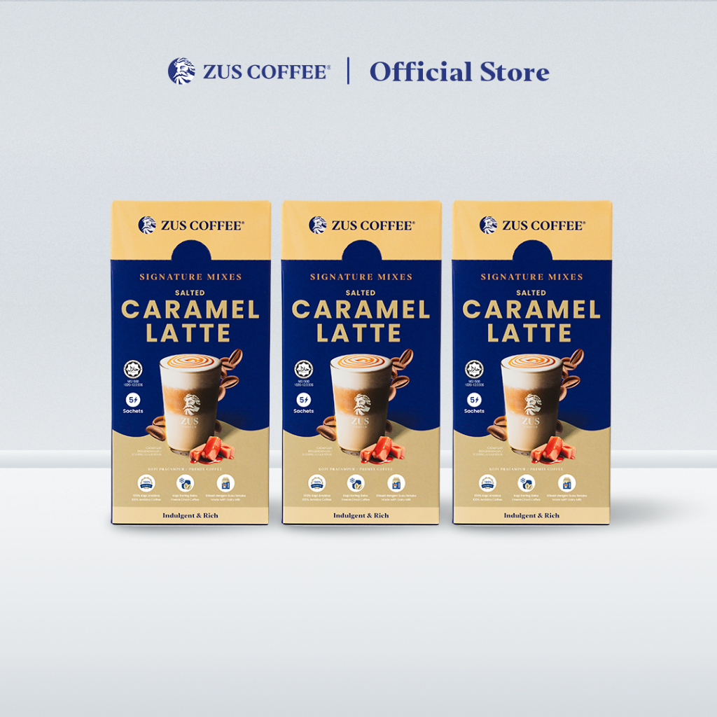 ZUS Signature Mixes Premium Instant Coffee - Salted Caramel Latte - 5 ...