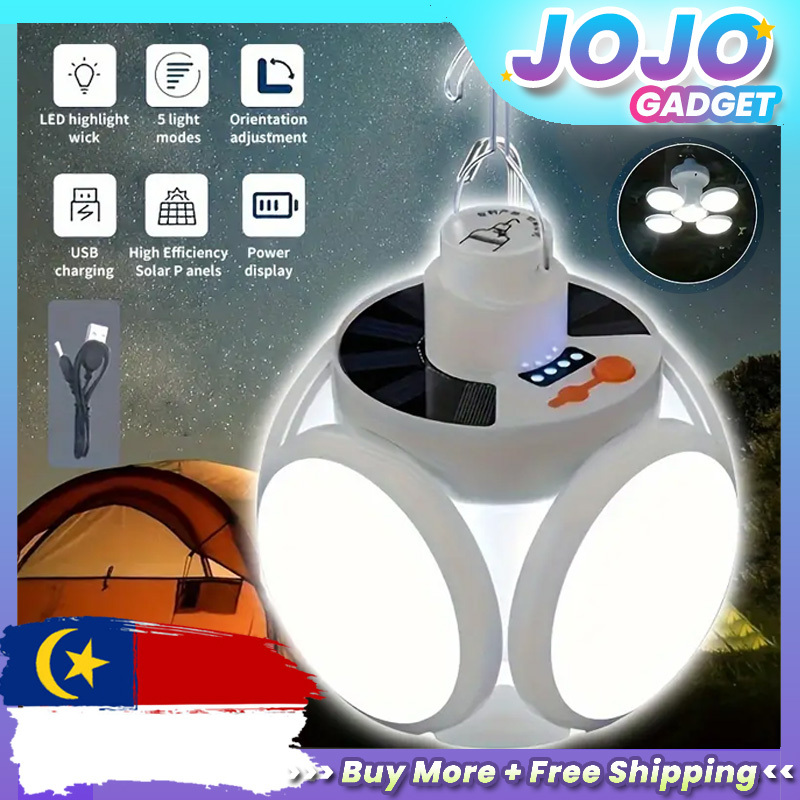 Rechargeable Solar Camping Lantern Tent Light USB Foldable Led Light ...