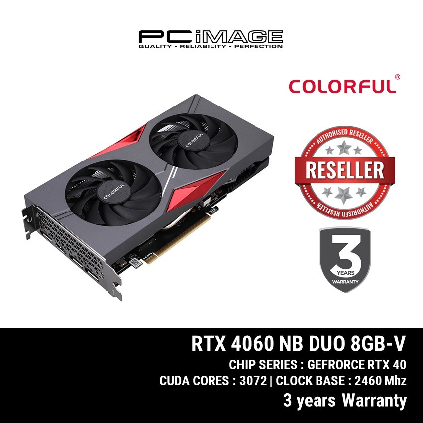 COLORFUL GEFORCE RTX4060 NB DUO 8GB GDDR6 Graphics Card RTX 4060 NB DUO ...