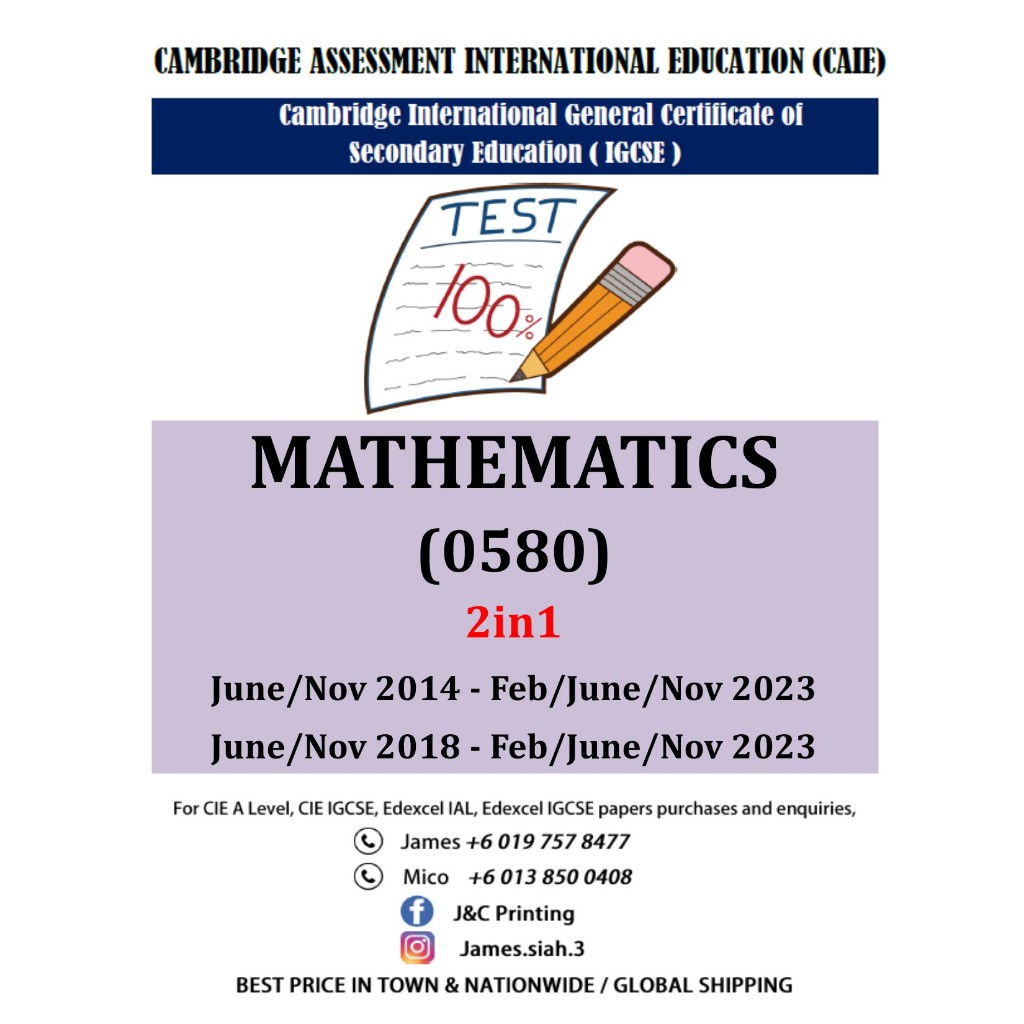 Cambridge Igcse Past Year Papers Mathematics Extended & Core ...