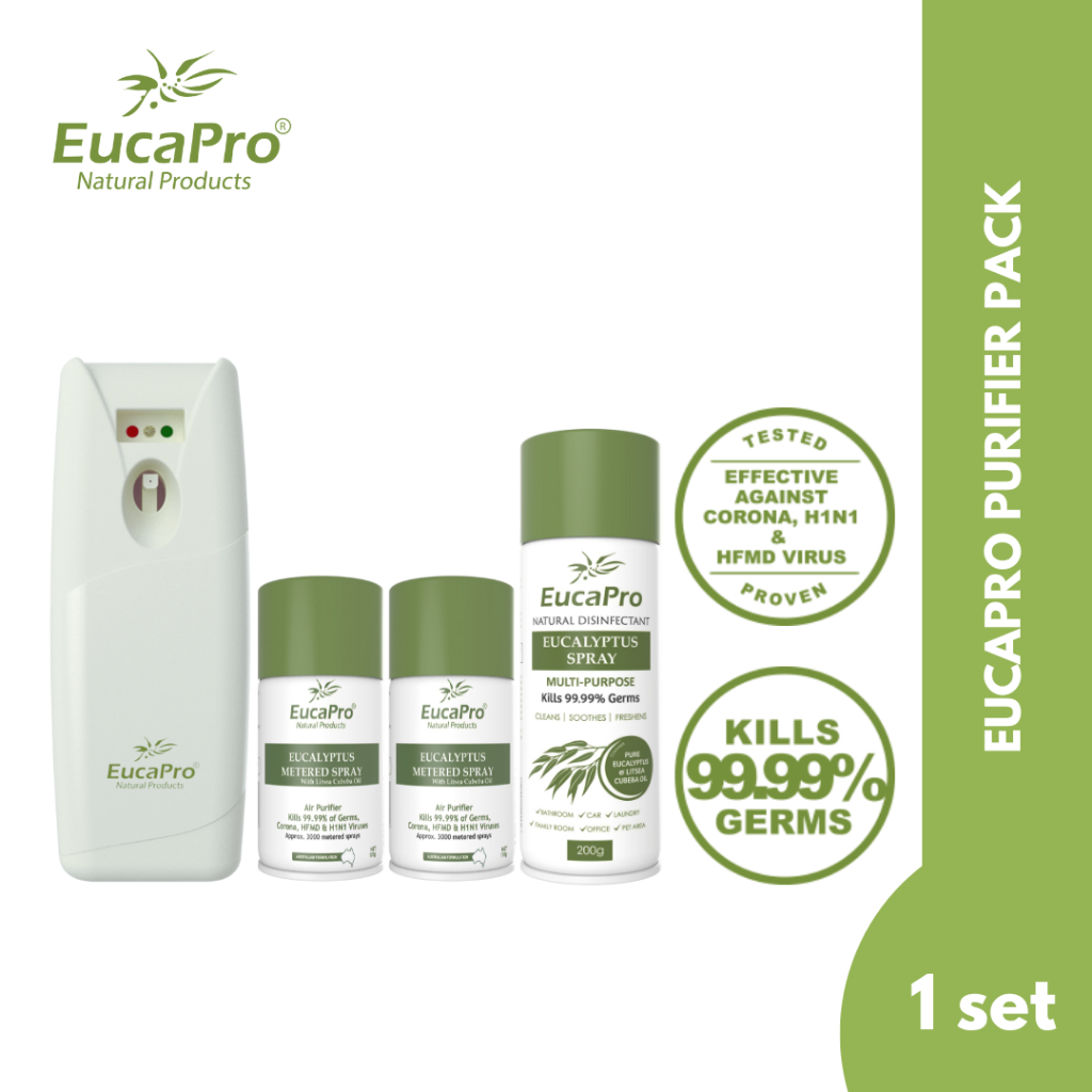 Eucapro Purifier Pack Auto Air Purifier Dispenser Set + Metered Spray ...