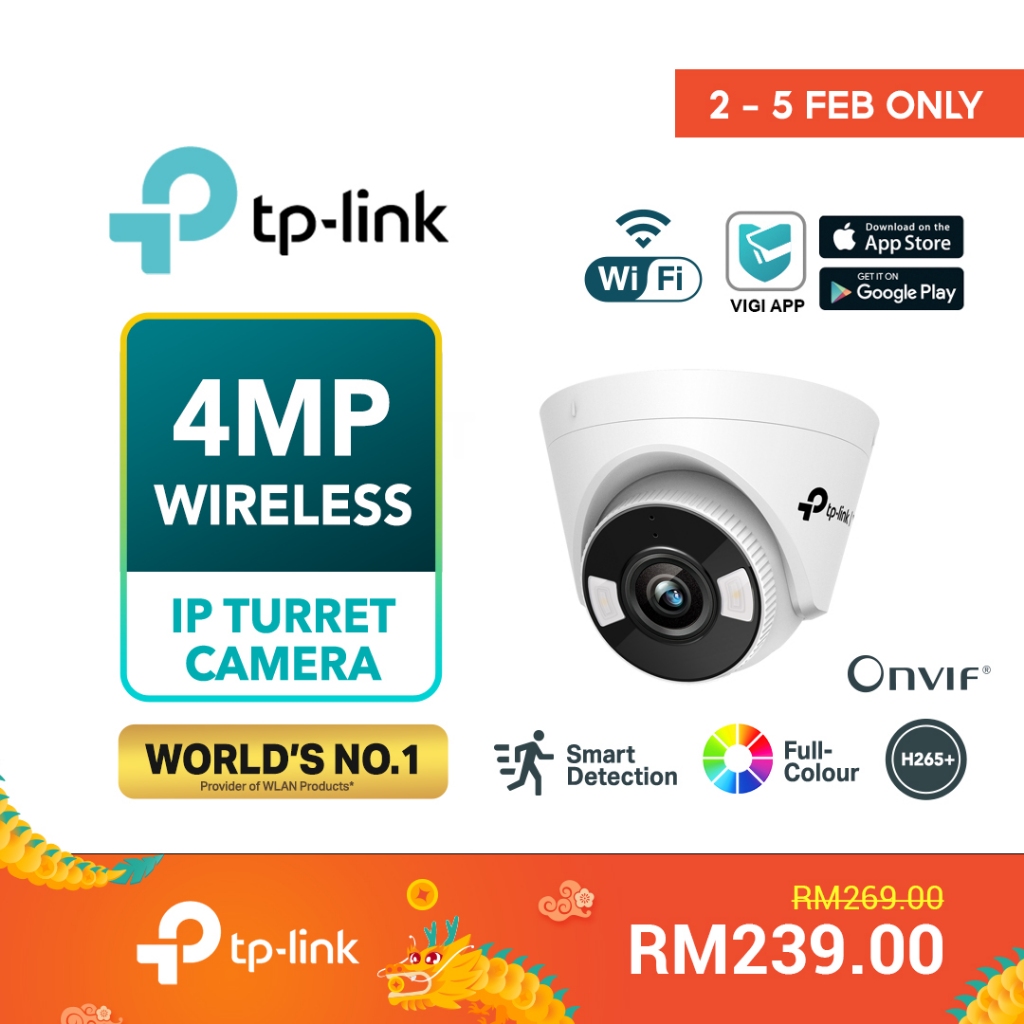 TP-Link 4MP AI CCTV VIGI C440-W & C440 - Indoor Full-Color Ultra-HD ...