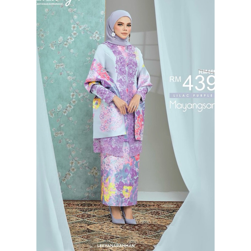 Leeyanarahman Mayangsari kebaya kurung embroidery lilac purple BRAND ...