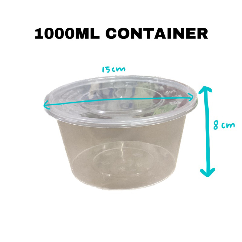 1000B round container disposable container plastic container take away ...