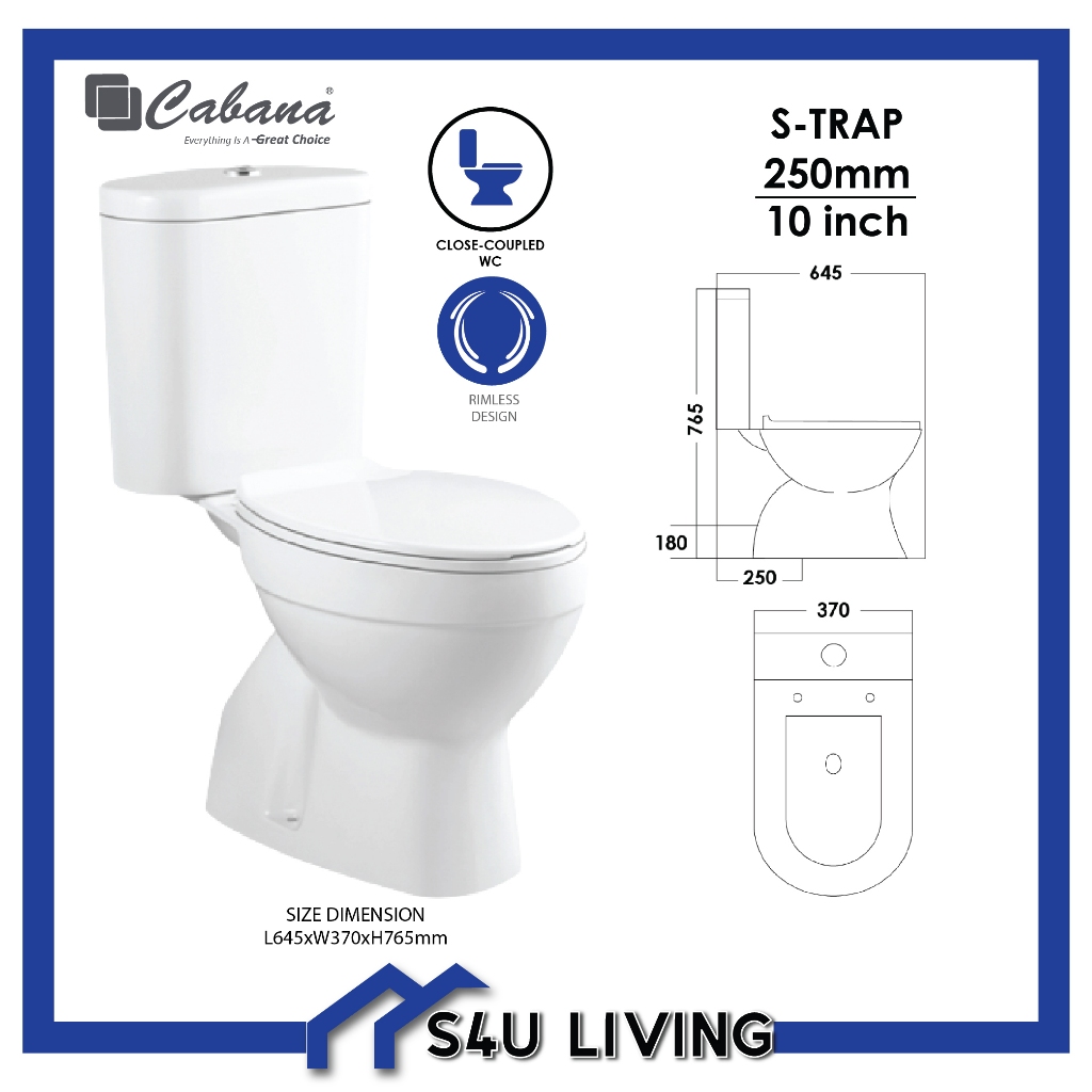 [Limit to 1 Unit Per Order] Sorento Close-couple Toilet Bowl S trap ...