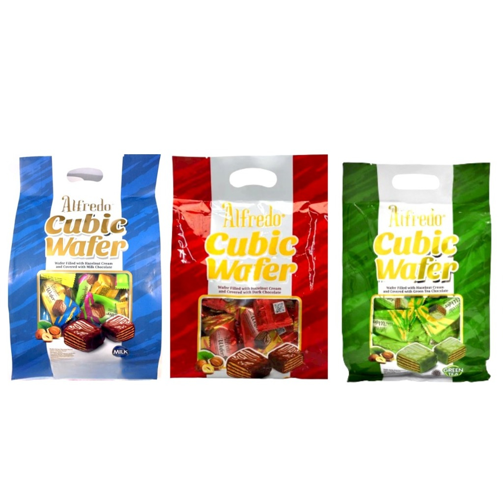 Alfredo Cubic Wafer Dark/Green Tea/Milk Chocolate 270G | Shopee Malaysia