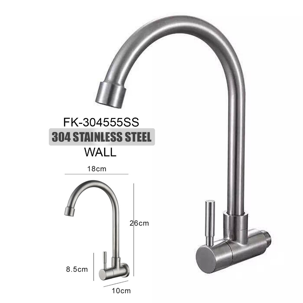 SUS304 Stainless Steel Kitchen Sink Faucet Tap Basin Water Tap Faucet ...