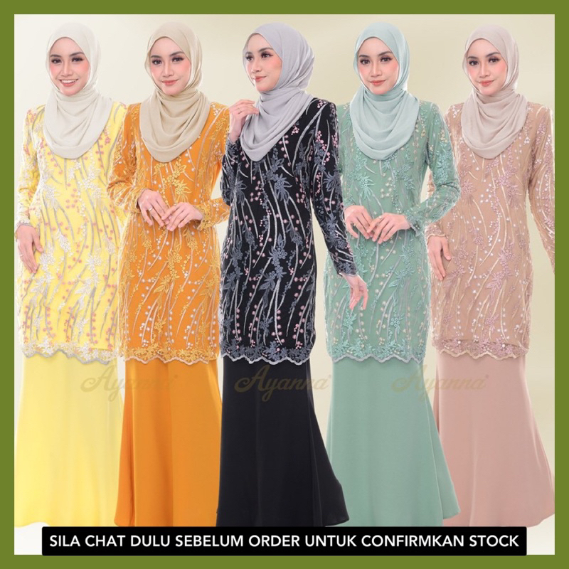 Baju Raya Edisi 2024 Kurung Moden Lace Bunga / Zuyyin Kurung by Ayanna ...
