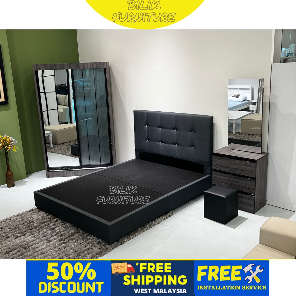 💥 Free Intsall💥-Bedroom set 4in1/ Bedframe + Wardrobe (4 x 6ft ...