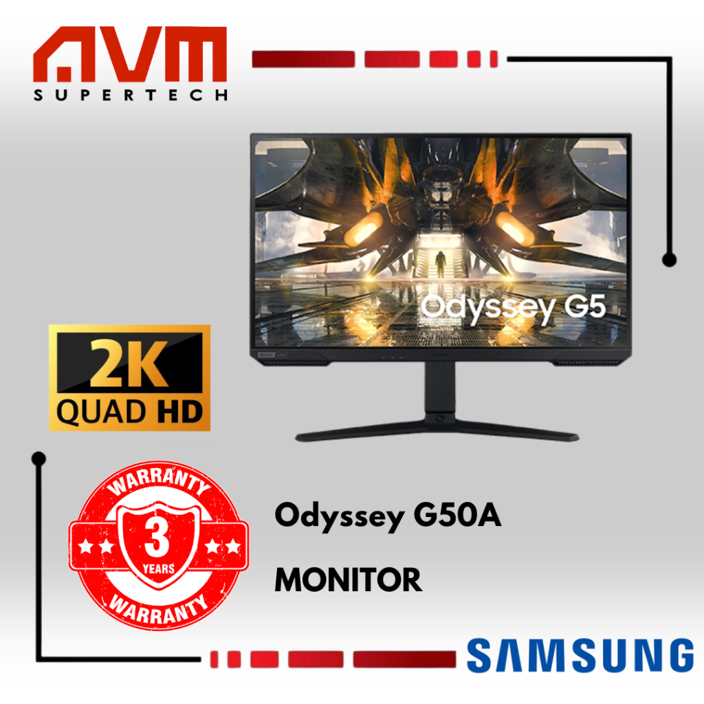 AVM SAMSUNG 27" Odyssey G50A 2560x1440 (QHD) 165Hz Gaming Monitor ...