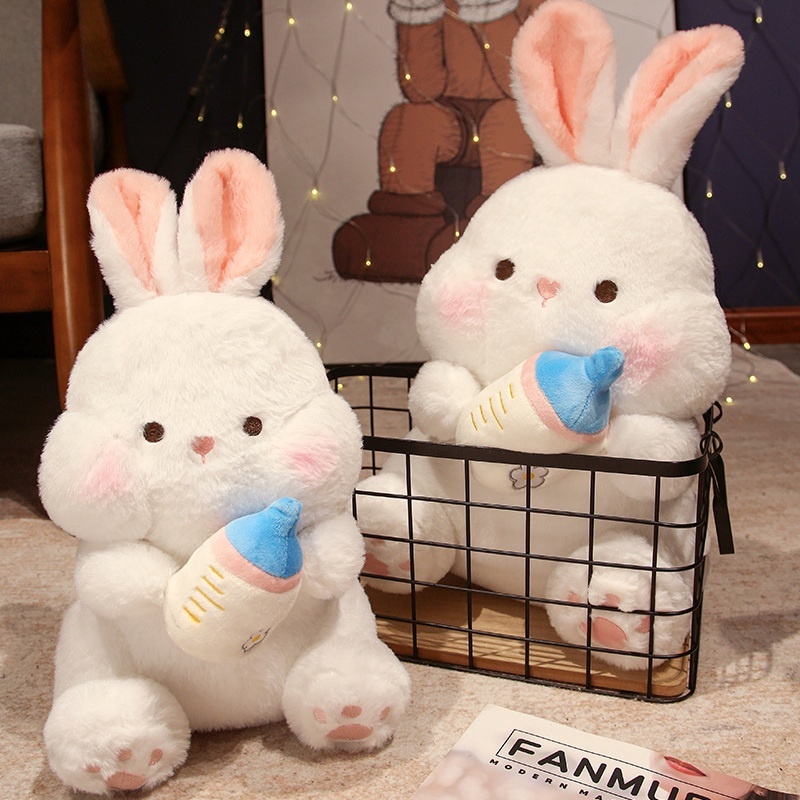 Rabbit Milk Bottle Plushy Stuff Plushies Stuffed Toy Cute Doll Funny ...
