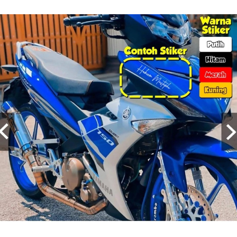 Custom Nama Sendiri Kat Motor Motorcycle Sticker Y15 Y16 NVX RS150 ...