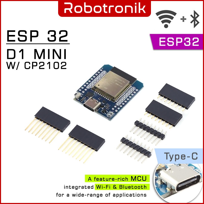 D1 Mini ESP32 MiniKit Wemos Development Board ESP 32 w/ CP2104 USB ...