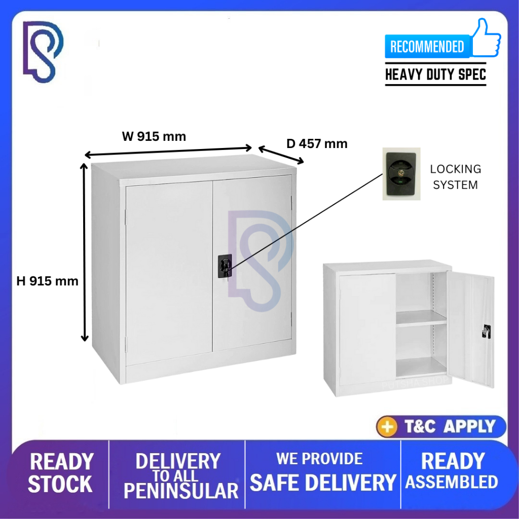 PUTSHA SHOP - Almari Besi / Metal Half Height Swing Door Cabinet ...