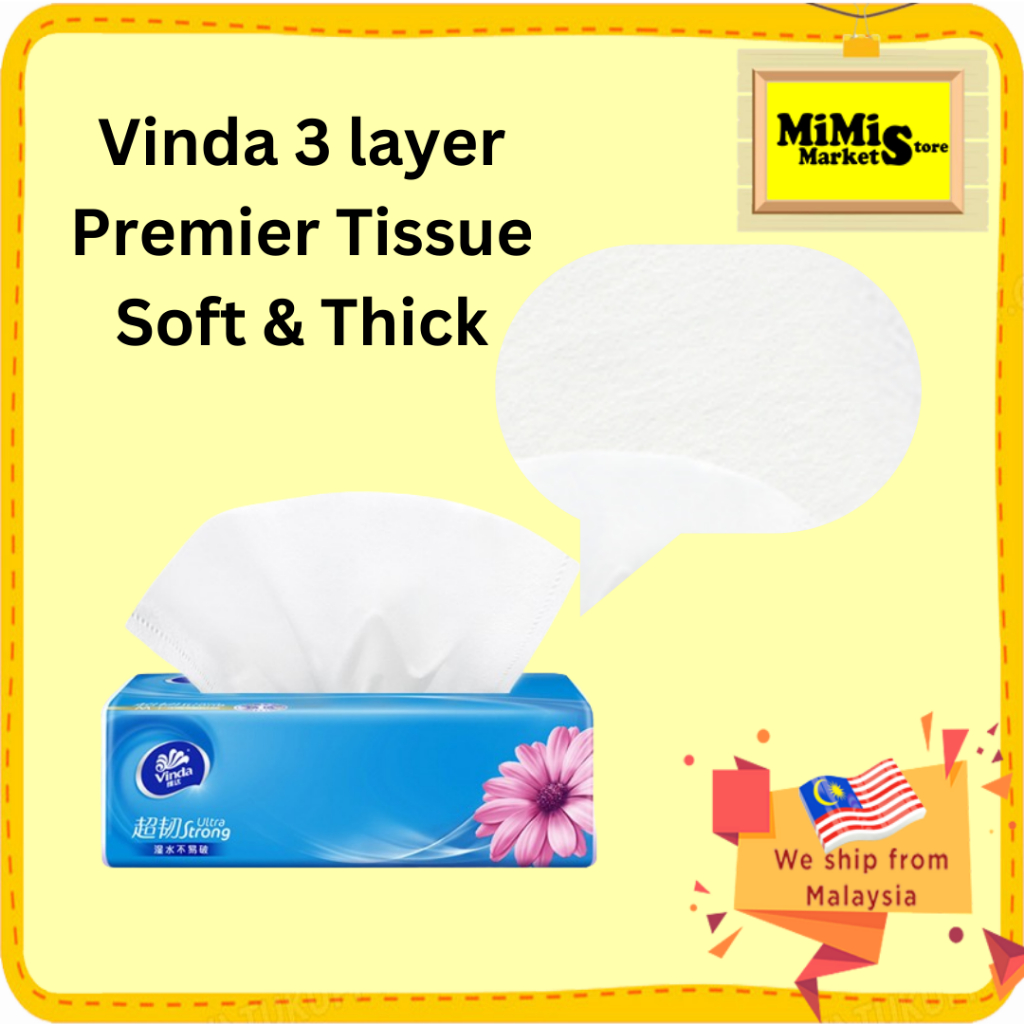 MI Vinda Facial Tissue Pocket Deluxe Extra Strong 3 Ply 120's/Pack Size ...