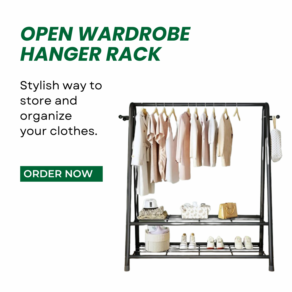 Modern Open Wardrobe Clothes Hanger Rack Rak Baju Besi | Shopee Malaysia