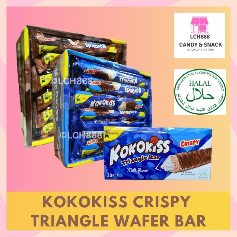 [11g x 30PCS] ALIBABA Kokokiss Crispy Triangle Wafer Bar l Milk Flavor ...