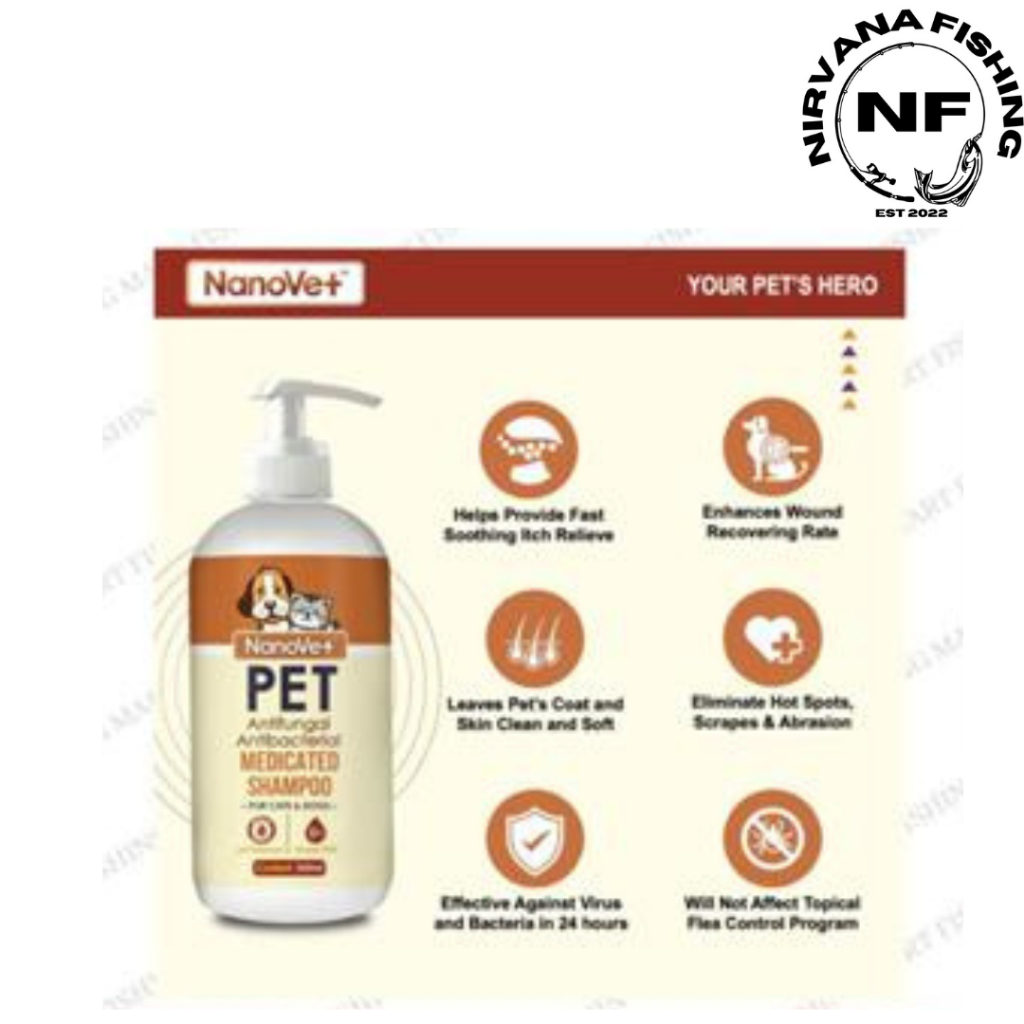 Nanovet Pet Medicated Shampoo for Cat and Dog 200ML | Shopee Malaysia