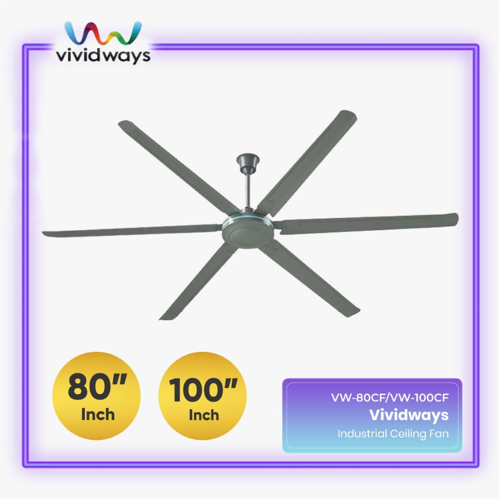 K2 VIVIDWAYS VW-80CF 80" INCH/VW-100CF 100" INCH CEILING FAN 6 BLADES 5 ...
