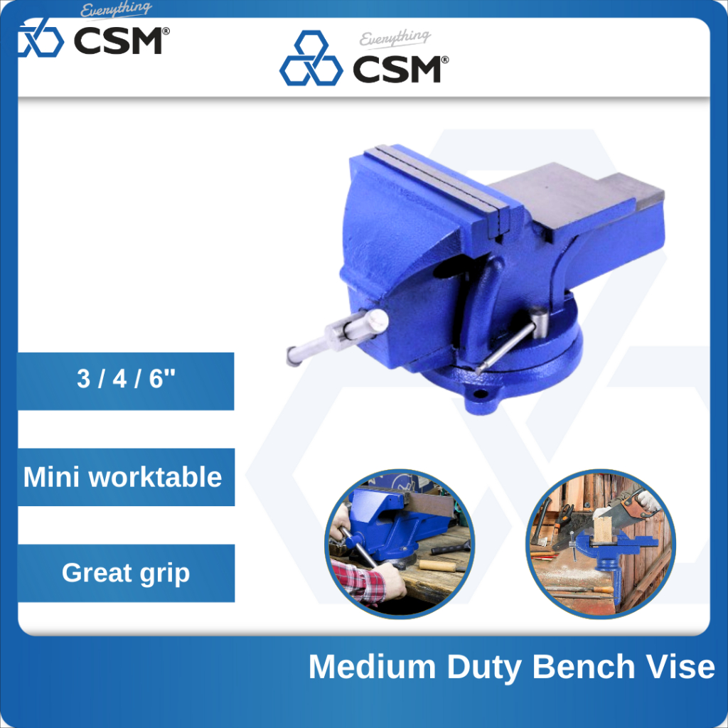 CSM 3″ 4″ 6″ Medium Duty Bench Vise | Shopee Malaysia