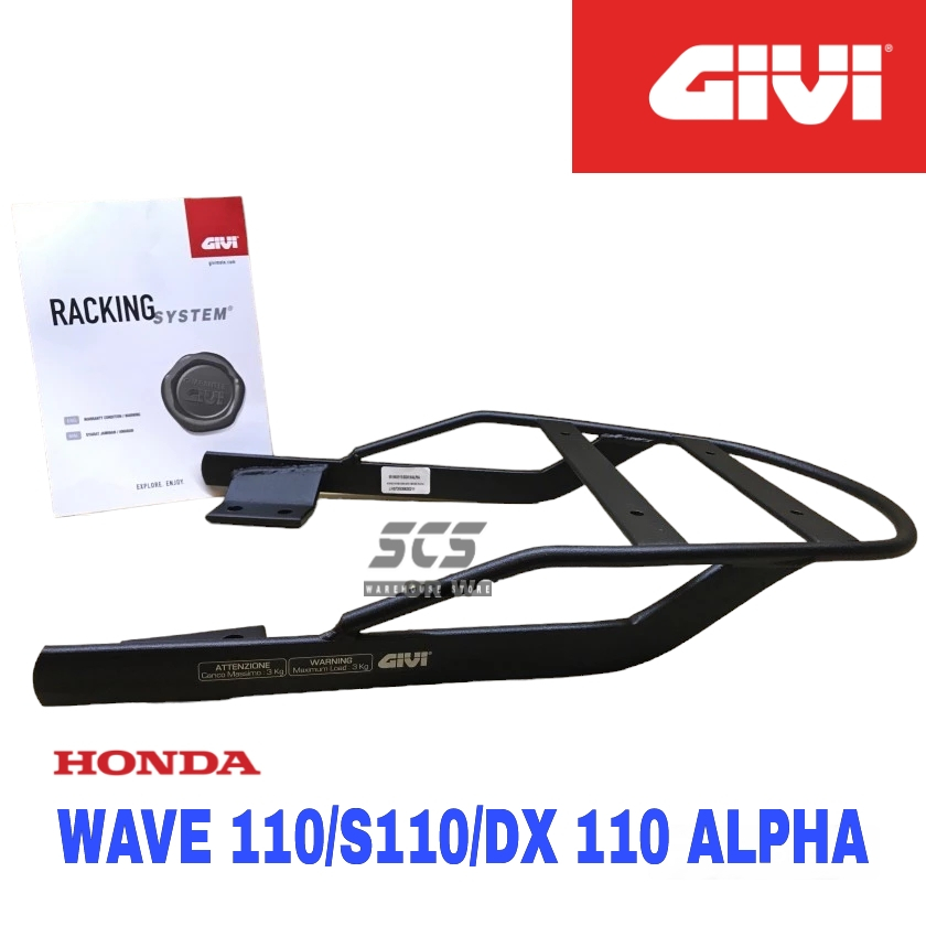 Givi Monorack Honda WAVE 110 / S110 / DX 110 ALPHA Advance Monorack 100% Original GIVI Wave 110 ...