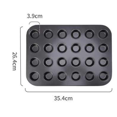 Black Gold Colour Bakeware Cake Mould 6/12 Holes Non-Stick Mini Muffin ...