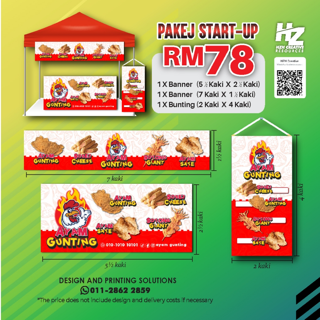 Bunting Banner Printing (Pakej Jimat) (READY DESIGN AVAILABLE) | Shopee Malaysia