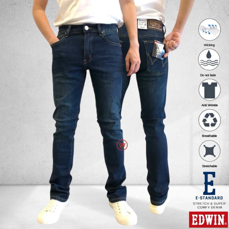 🔥[Orange Thread] EDWIN® E-Standard® Men’s 506 New Vintage Stretchable Slim Fit Jeans ( 7506 2738 ...