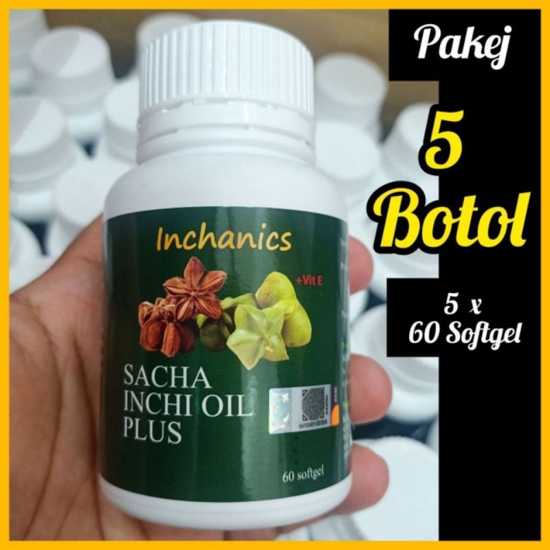 (5 botol ) Sacha Inchi Oil Plus By Inchanics . 60 Biji Softgel (520mg ...