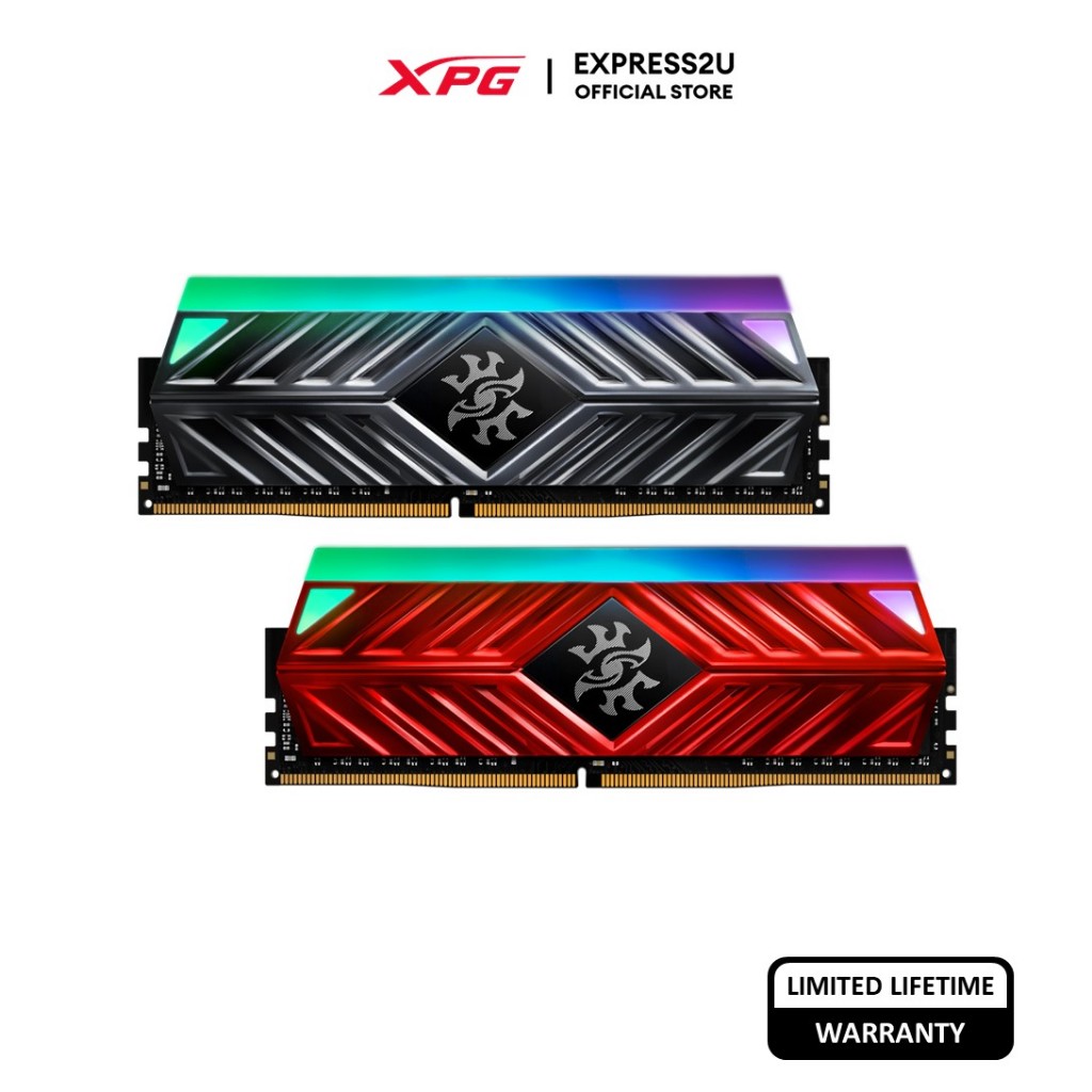 ADATA RAM D41 DDR4 3000/3200/3600 XPG RGB - GREY/RED (8GB/16GB/32GB ...