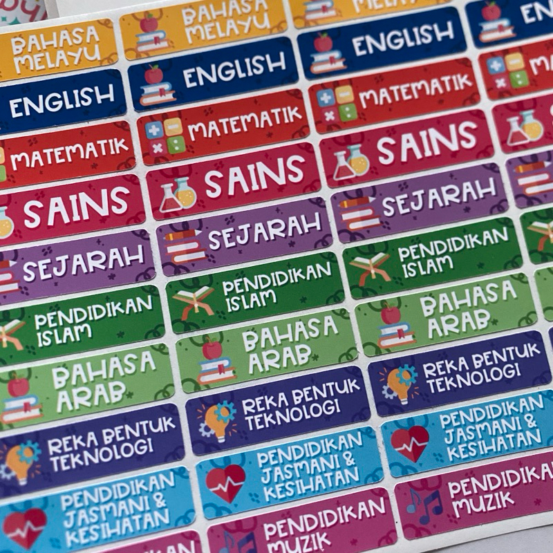 Stiker Label Subjek Sekolah | Shopee Malaysia