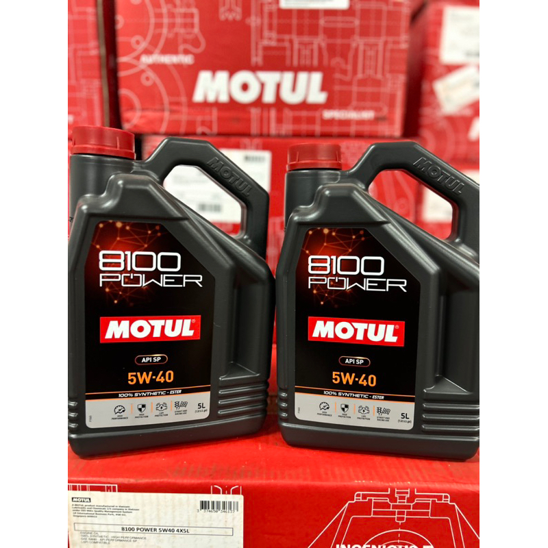 MOTUL 8100 Power 5W40 100% Synthetic Ester SP Performance Engine Oil 5L ...