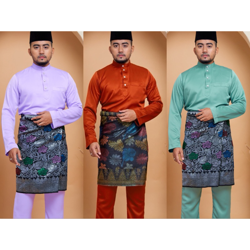 Baju Melayu Regular Slim 2025 Orange Brick Lilac Oren Bata Dustygreen ...