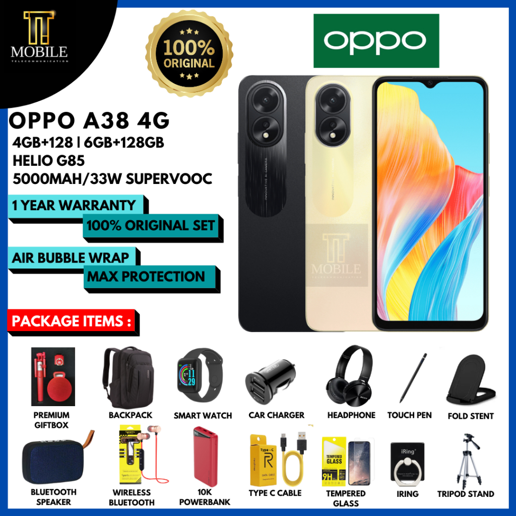 Oppo A38 4G (4GB + 128 | 6GB + 128GB ) | Shopee Malaysia