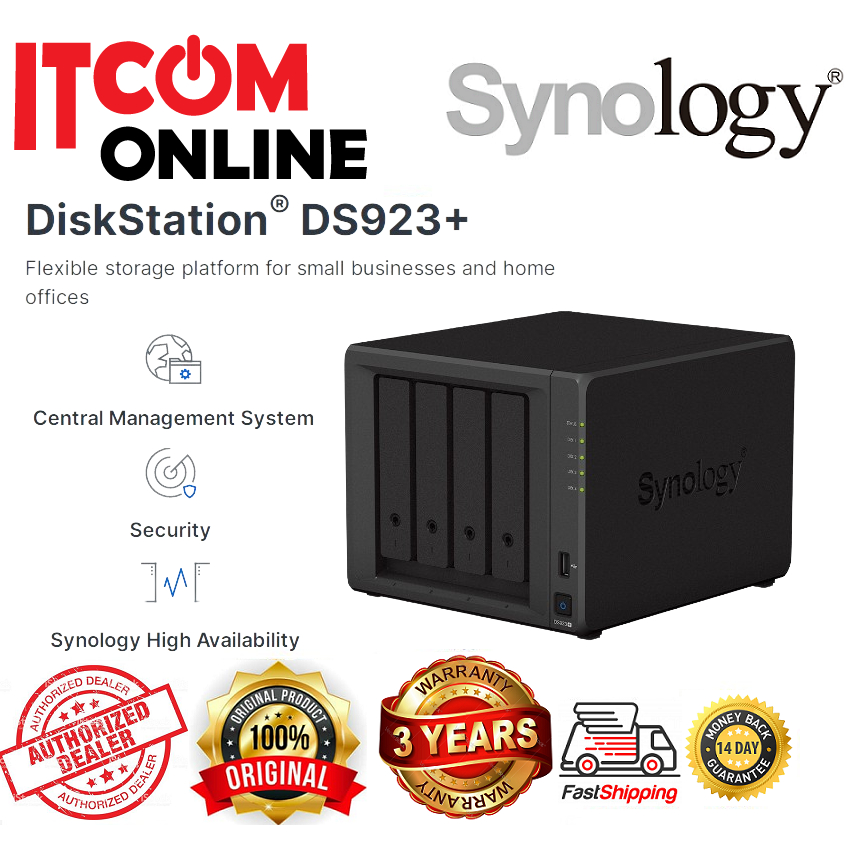 SYNOLOGY 4-BAYS/AMD Ryzen R1600 QC 3.1GHz/4GB DDR4 (DS923+) NAS ...