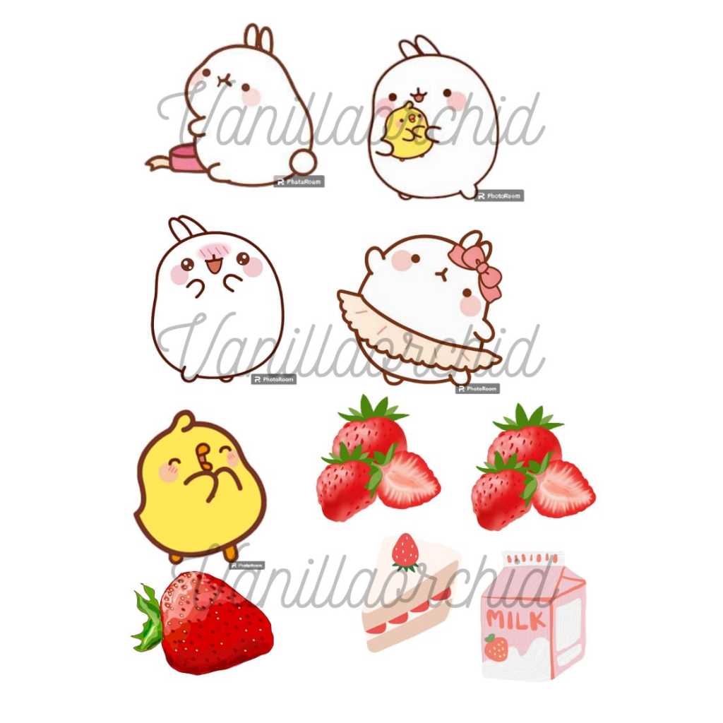 molang cartoon cake topper/ topper kek molang / cute rabbit topper cake ...