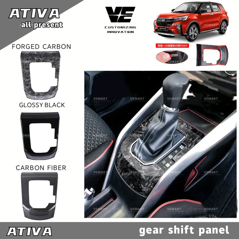 Vemart Perodua ativa car gear shift panel frame cover accessories ...