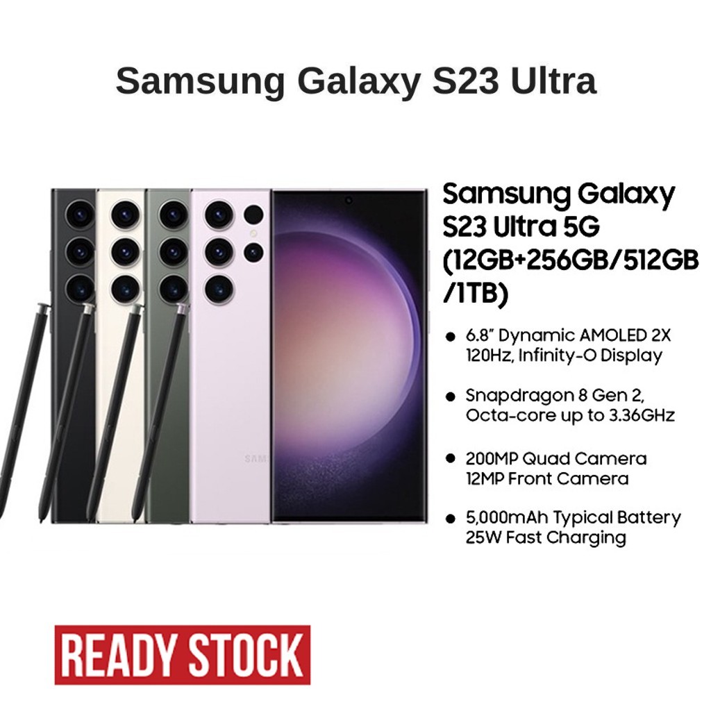 NEW ITEM 🔥 Galaxy S23 Ultra 5G 12GB + 256GB (Cream color) | Shopee Malaysia