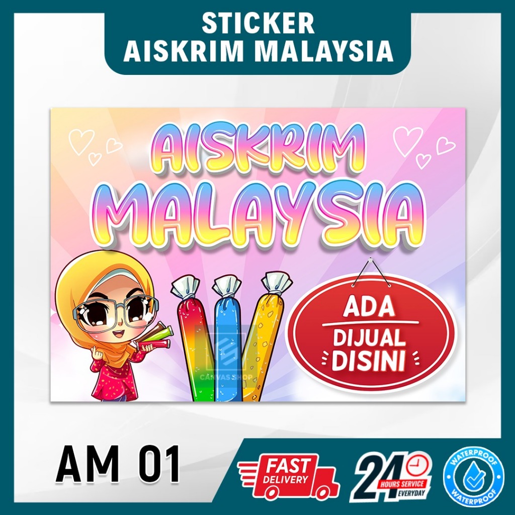 A4/A3 ICE BOX STICKER AISKRIM MALAYSIA WATERPROOF | Shopee Malaysia