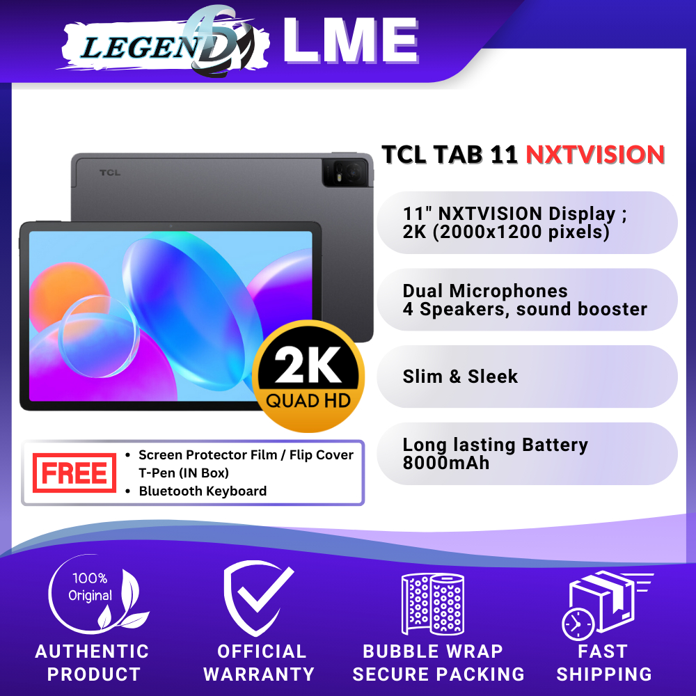 TCL Tab 11 NXTVISION (4GB RAM+128GB ROM) 4G/LTE Version 11 inches ...