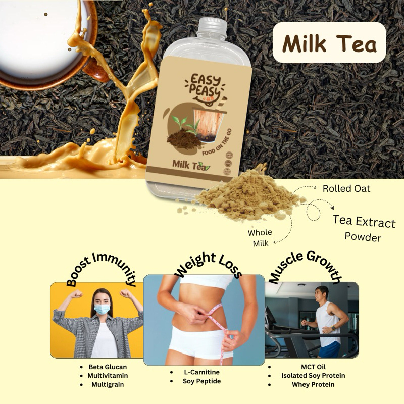 Easy Peasy Food On The Go Meal Replacement Milk Tea 30g | Shopee Malaysia