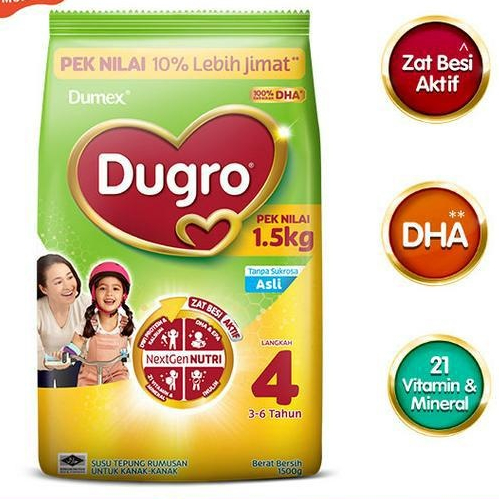 Dumex Dugro Step 4 Original/Asli Growing Up Milk Formula 3-6 years (1 ...