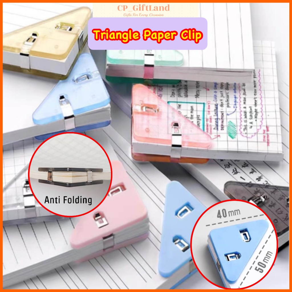 Paper Clip Triangle Transparent Colourful Binder Clip Book Clip ...